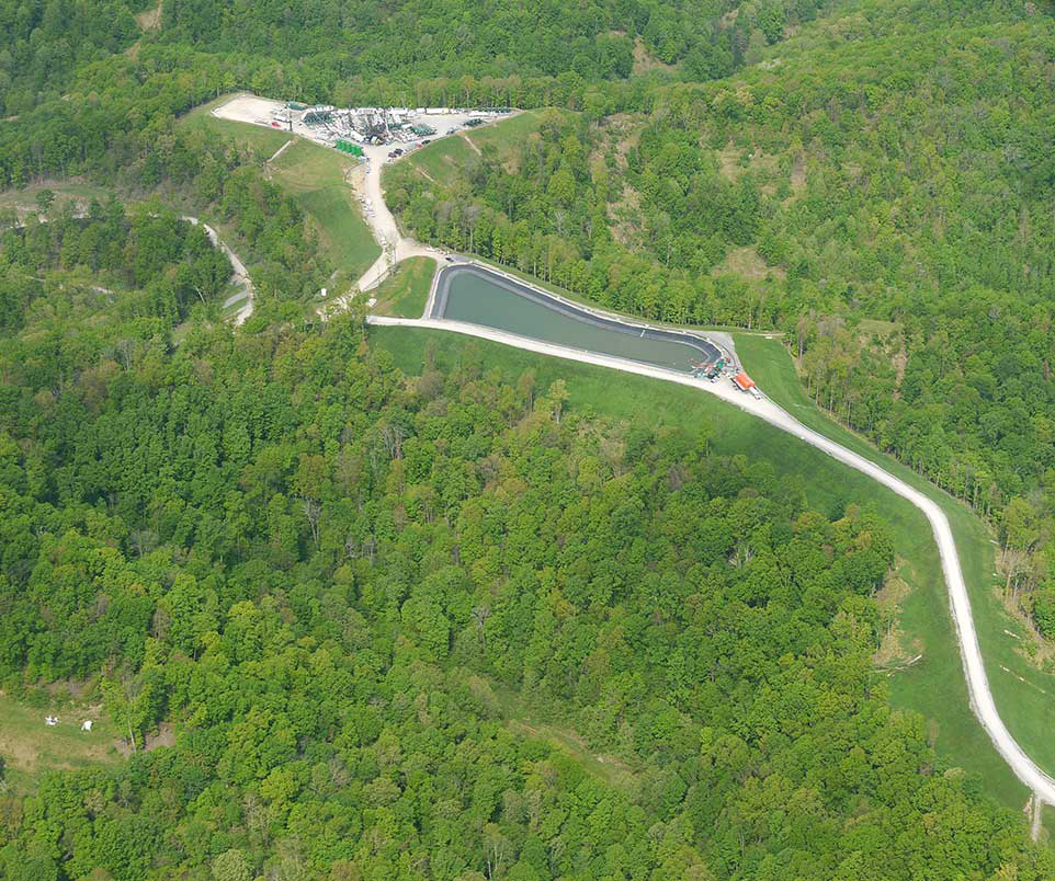WV Frack Fields Flyover, Part 2: Well Pads and Holding Ponds