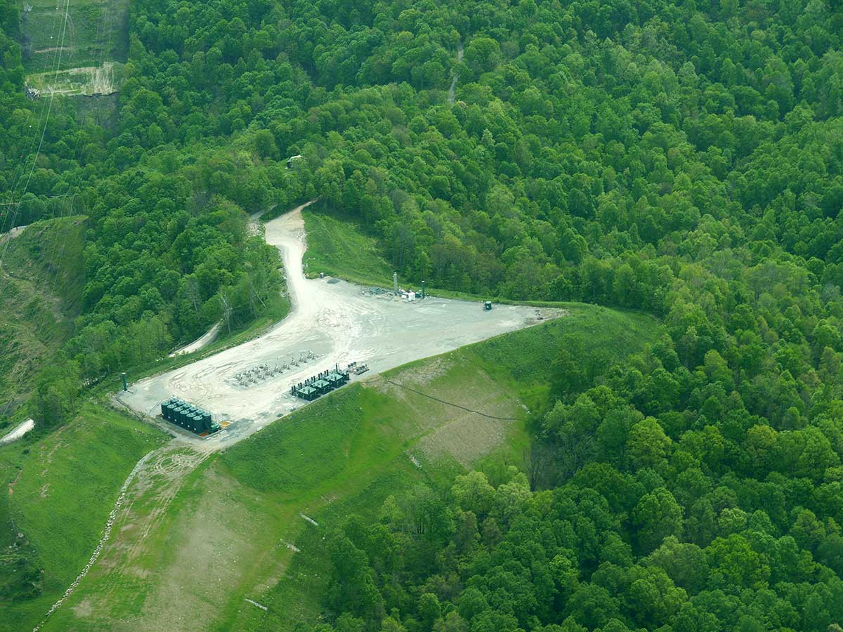 WV Frack Fields Flyover, Part 2: Well Pads and Holding Ponds